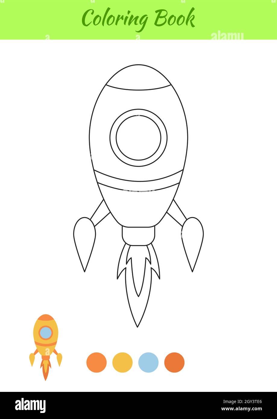 Coloring book rocket for kids. Printable worksheet. Educational ...
