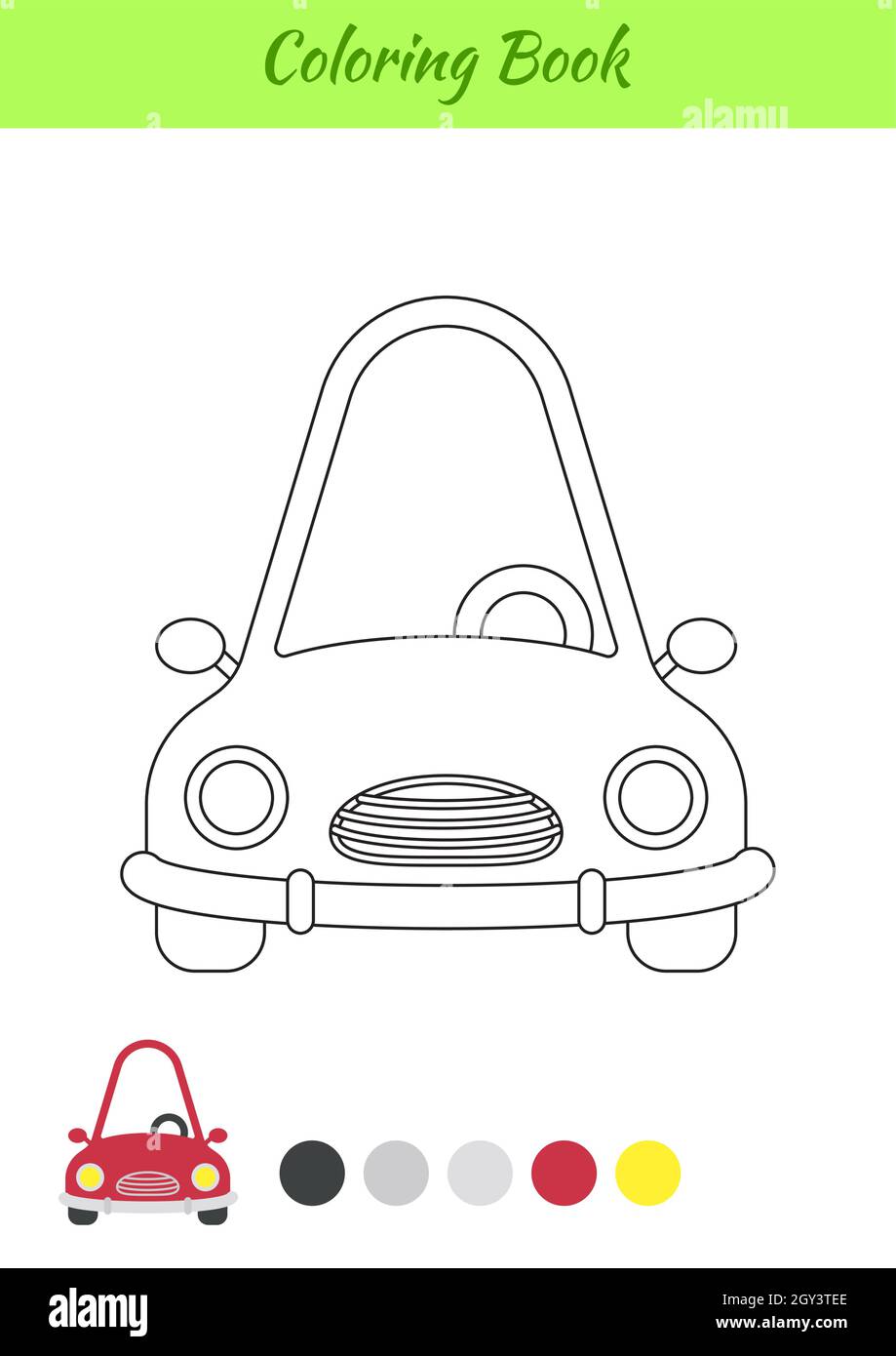 Coloring book car for children. Educational activity page for preschool ...