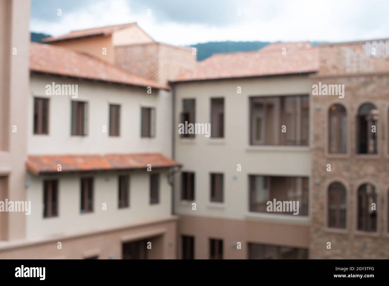 Out of focus. Windows frame in europe design Stock Photo - Alamy
