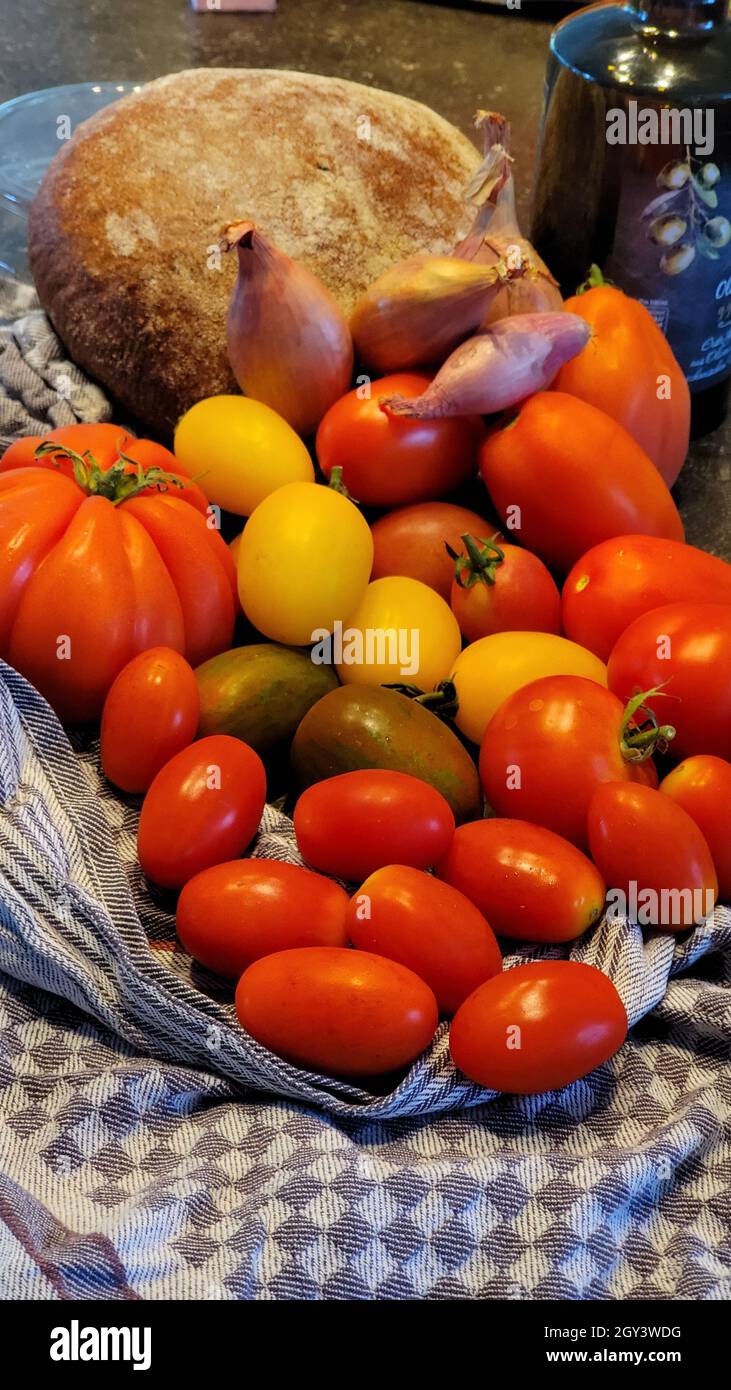 Tomatoes in different shapes and colours Stock Photo - Alamy