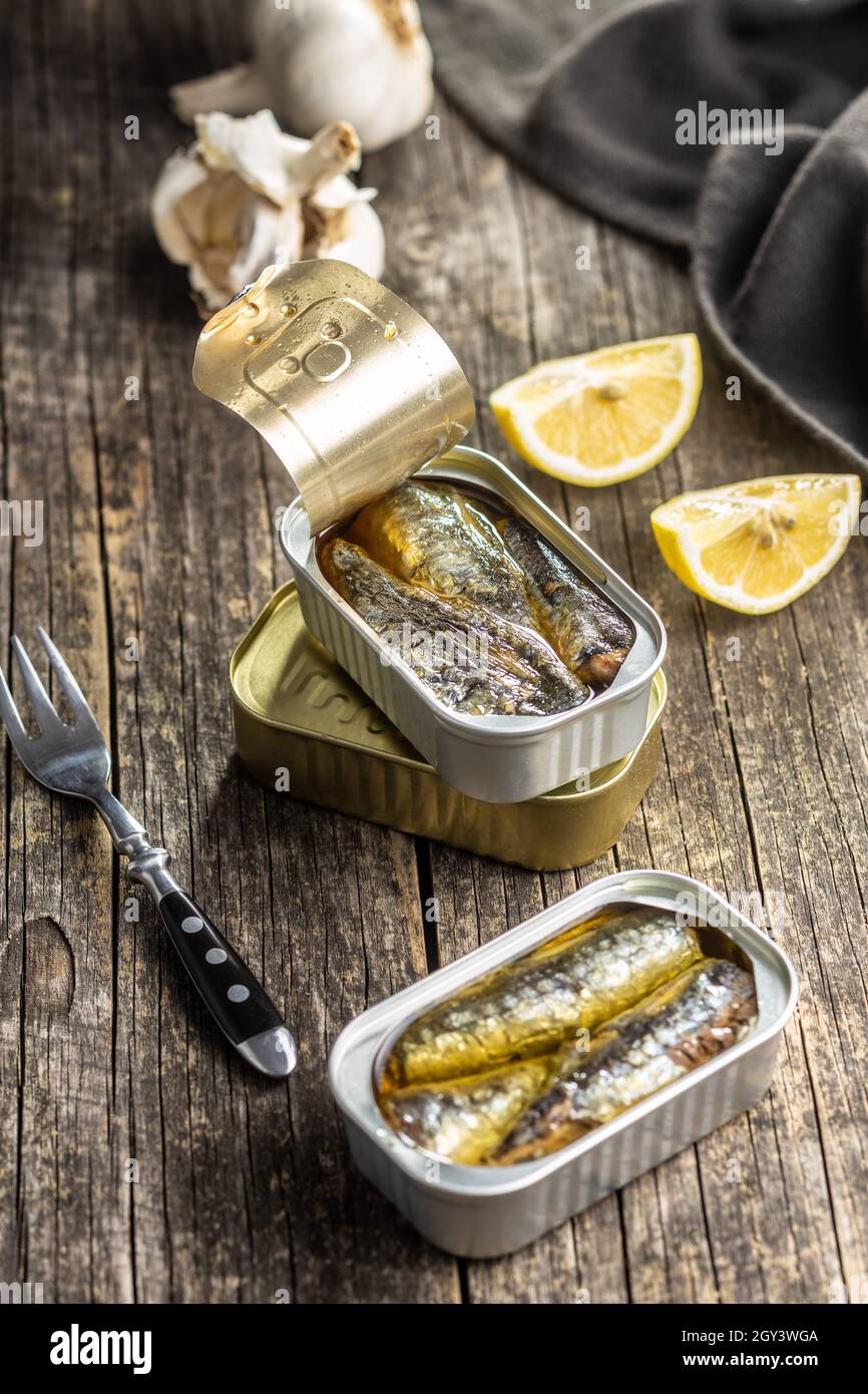 Canned sea fish sardines hi-res stock photography and images - Alamy