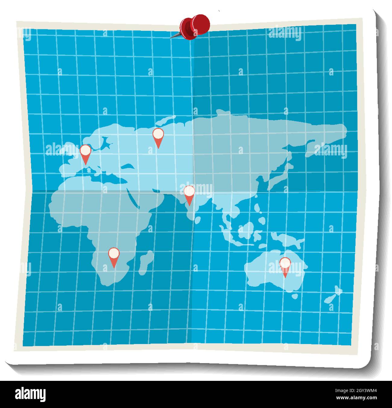 Folded paper world map illustration Stock Vector Image & Art - Alamy