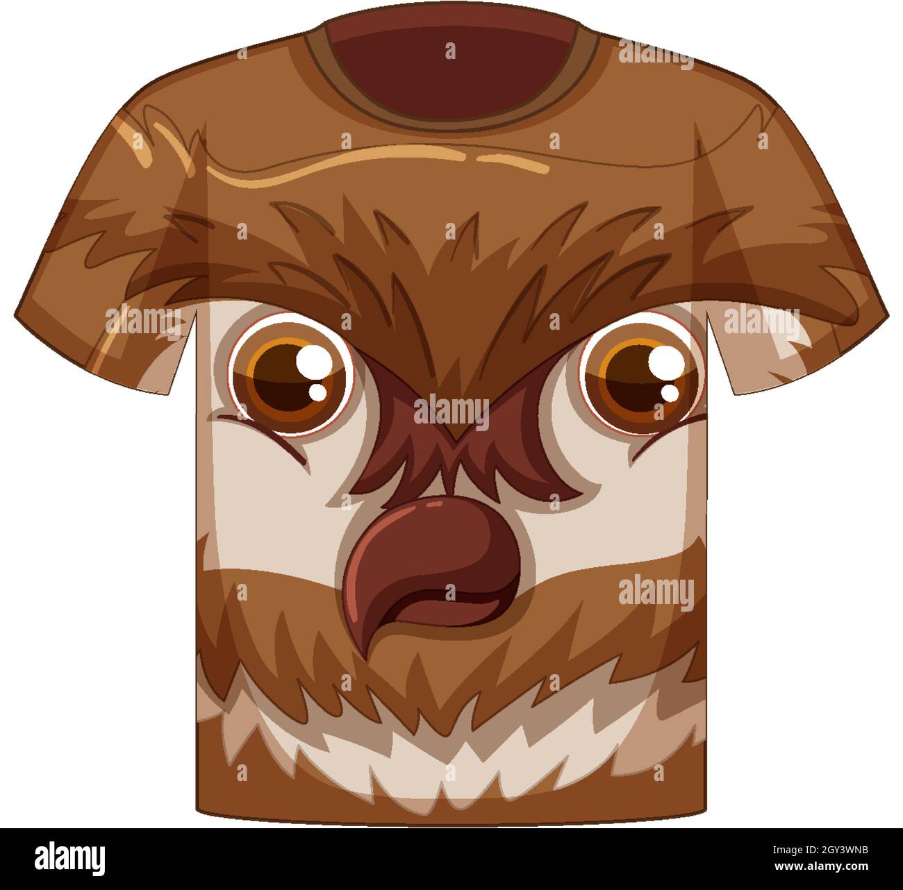 Front of t-shirt with face of owl pattern illustration Stock Vector ...