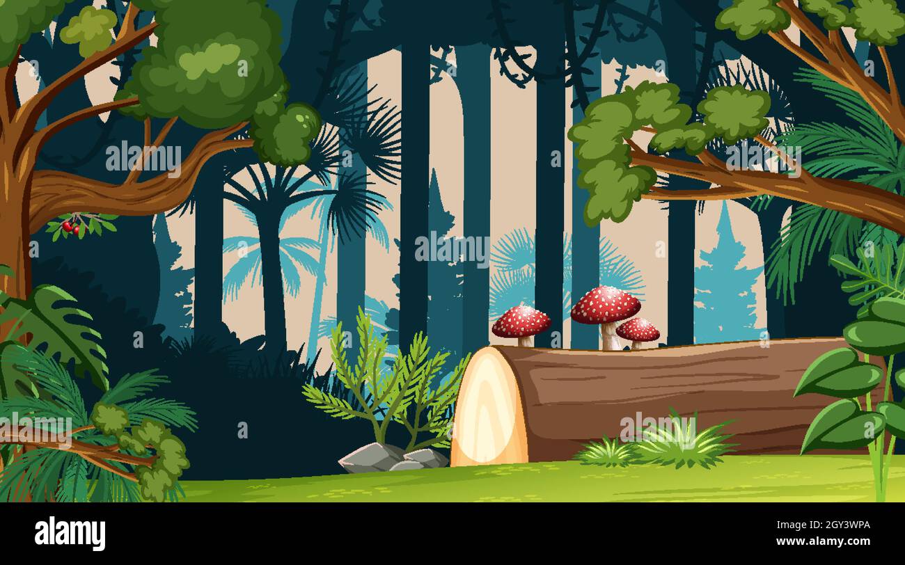 Nature forest landscape background illustration Stock Vector Image ...