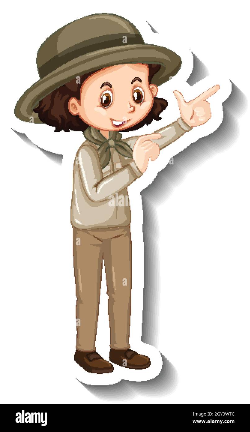 Girl Cartoon Zoo Keeper