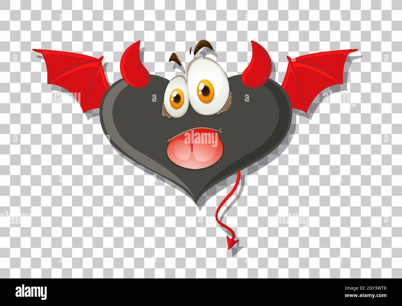 Heart shape devil with facial expression illustration Stock Vector ...
