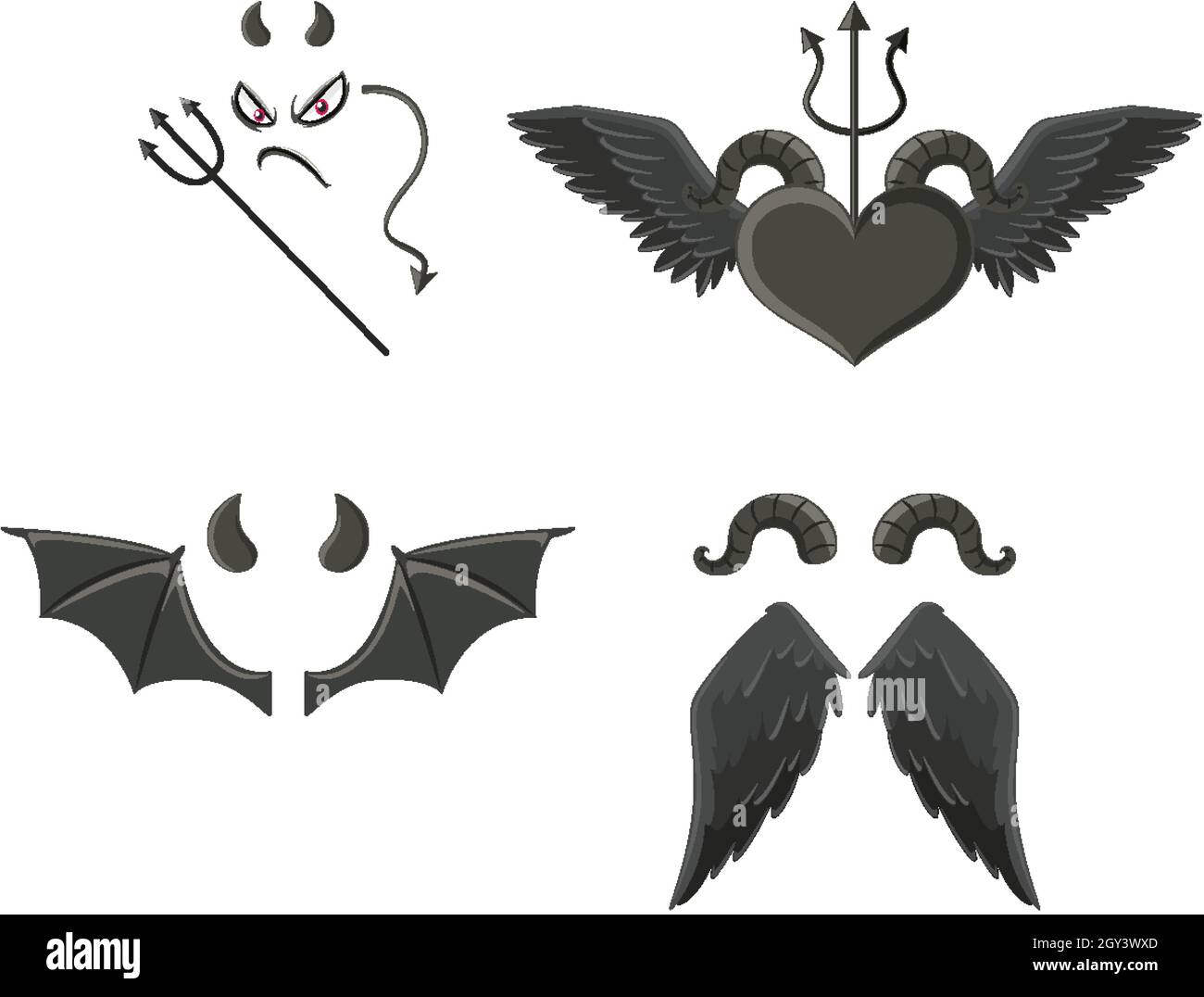 Devil and angel design elements illustration Stock Vector Image & Art ...