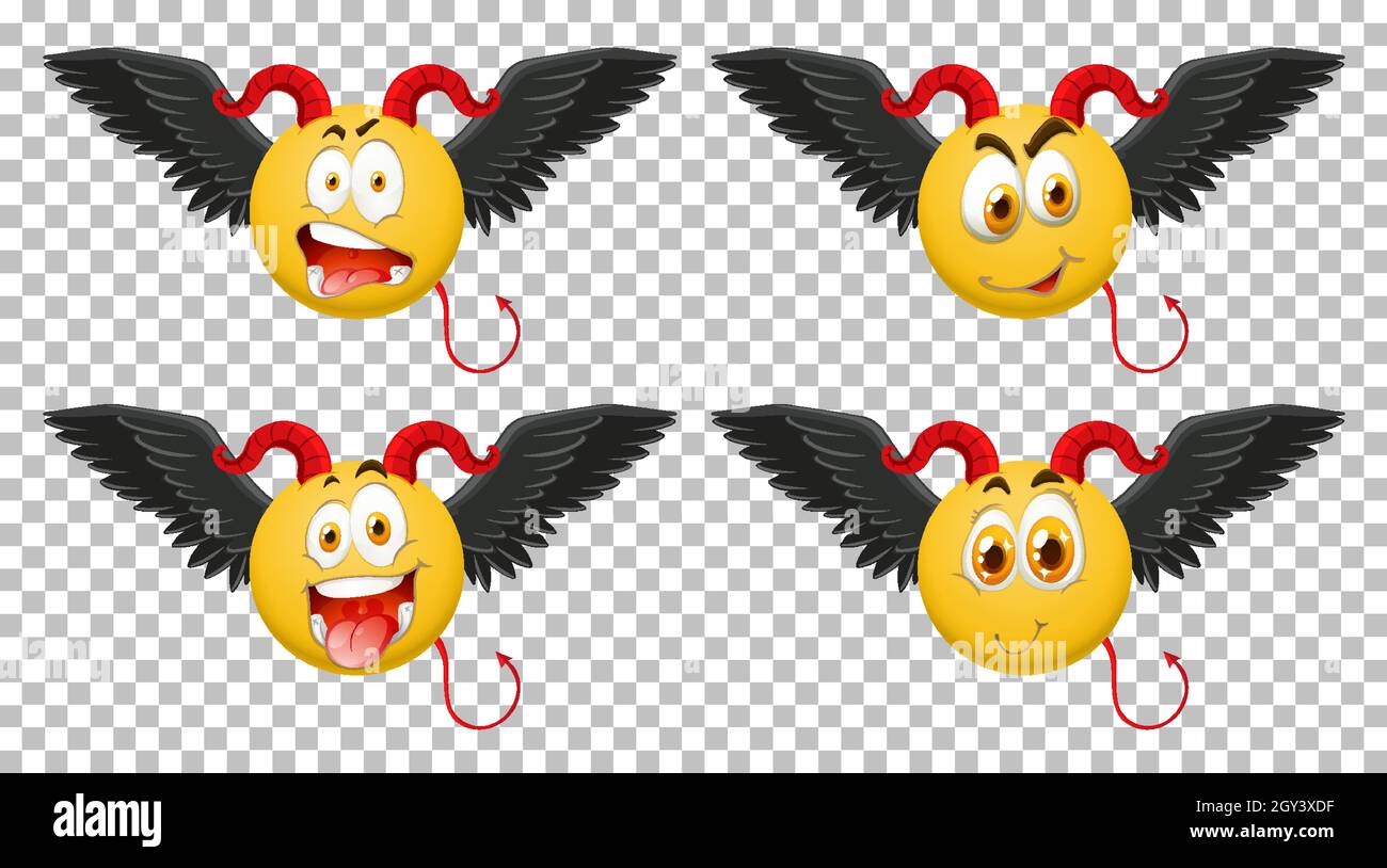 Devil emoticon with facial expression illustration Stock Vector Image ...