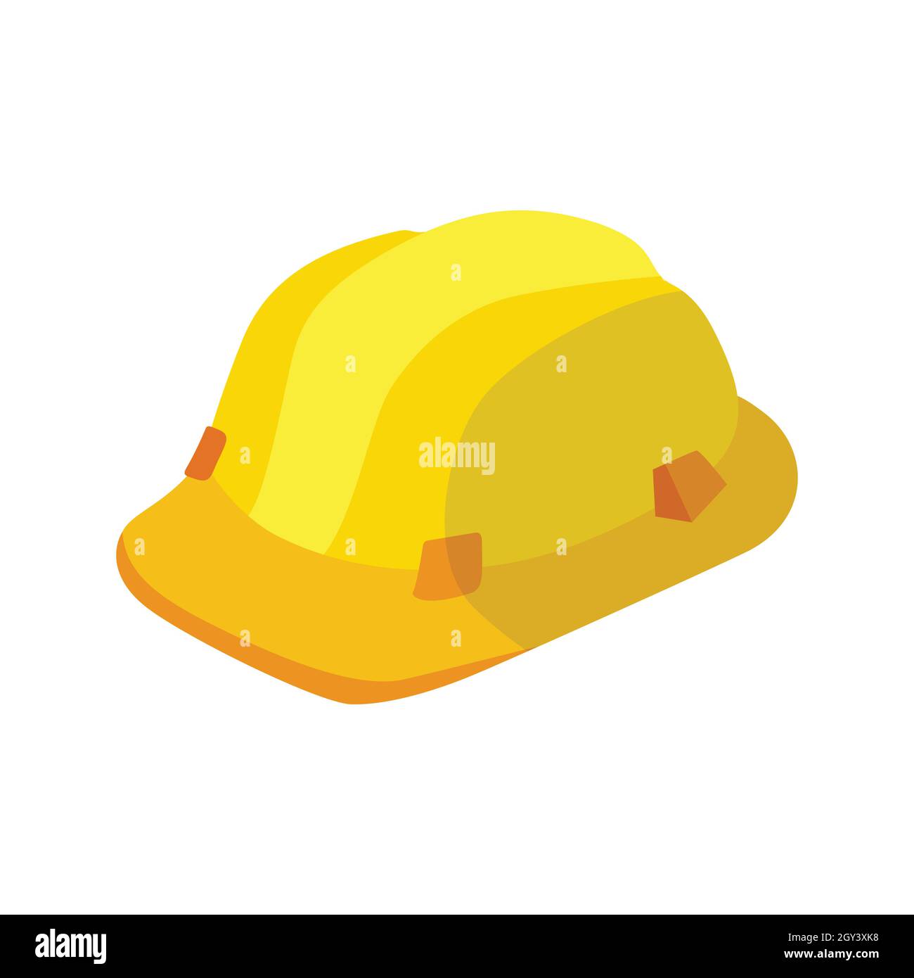 building construction helmet or project helmet in a bright yellow color ...