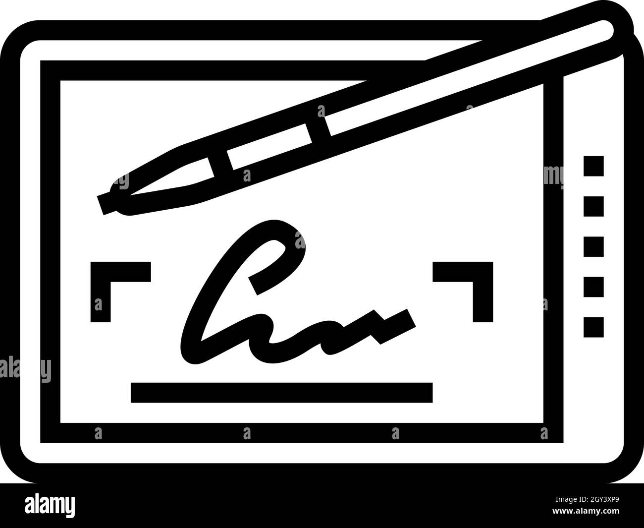 signature digital line icon vector illustration Stock Vector Image ...