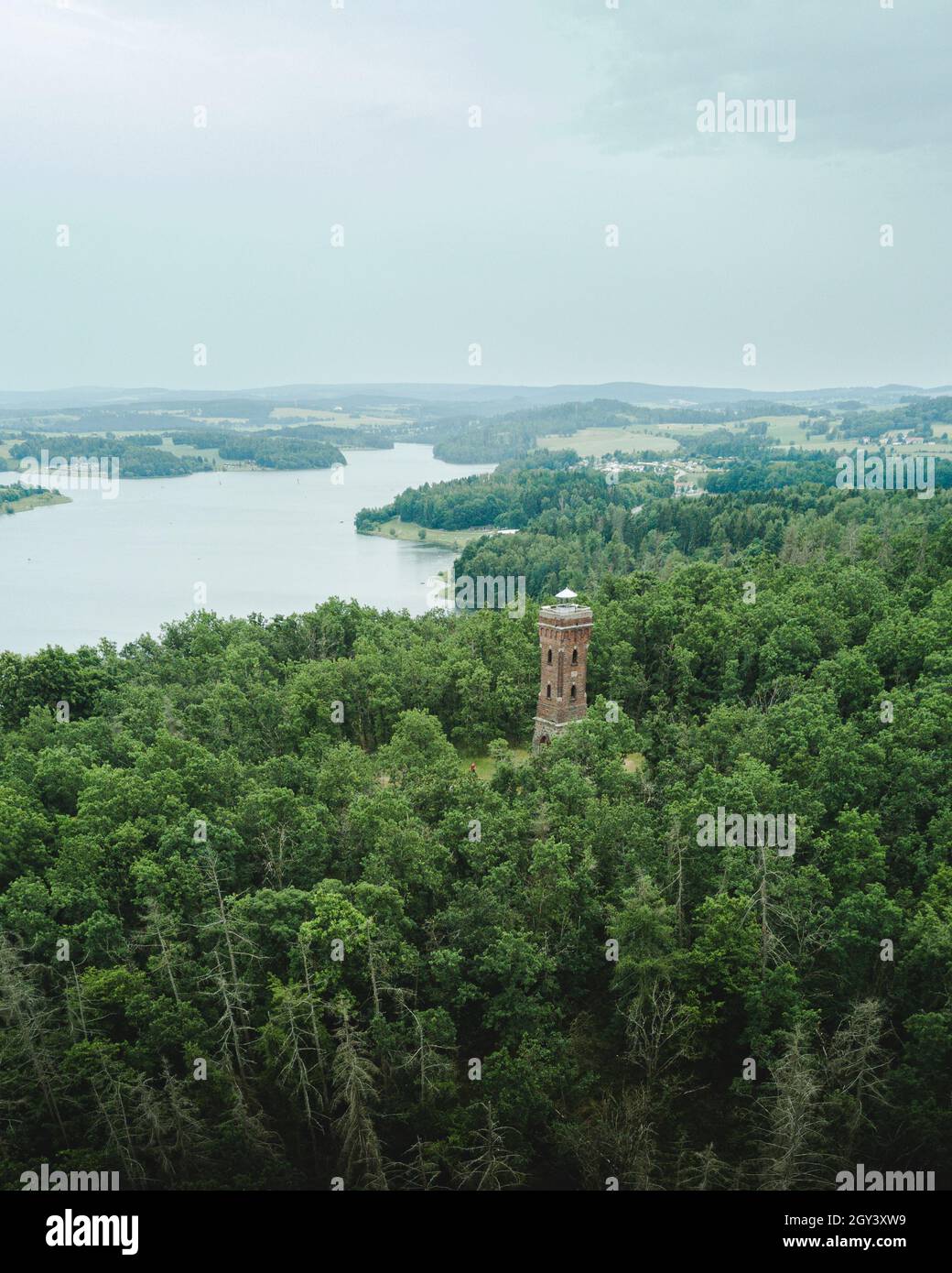Scenic tower in the woods Stock Photo - Alamy