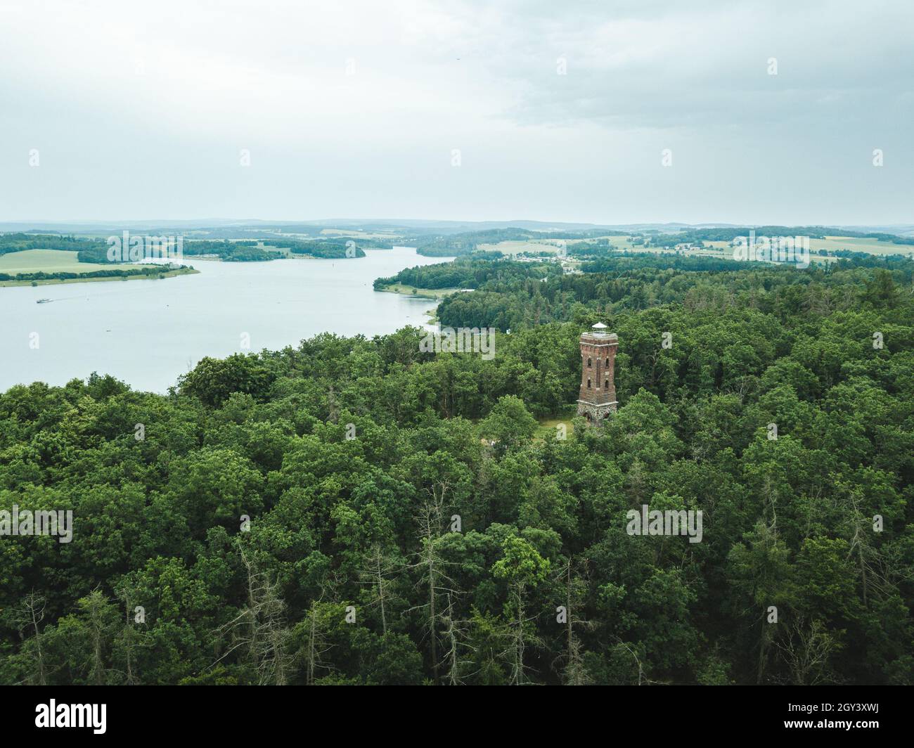 Scenic tower in the woods Stock Photo - Alamy
