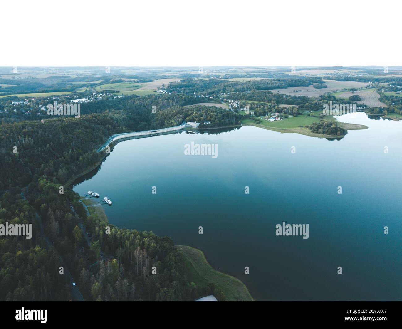 Big lake in woods aerial hi-res stock photography and images - Alamy