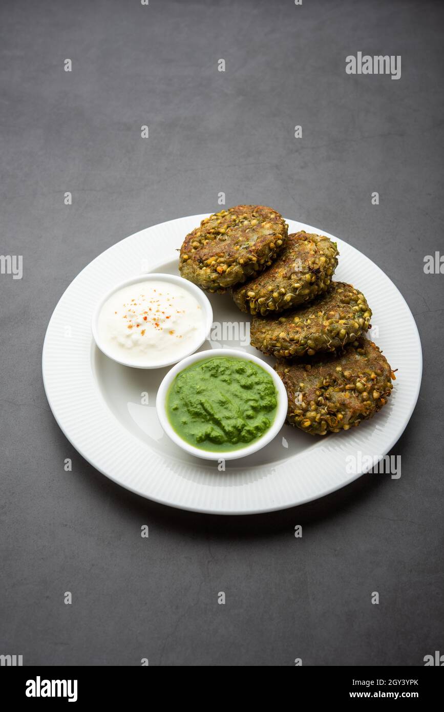 Sprouted moong dal tikki or patties is a healthy snack from India ...