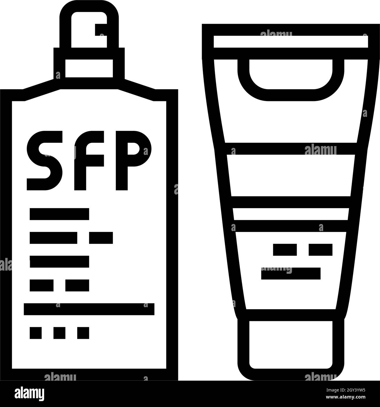 sunscreen protective face and body oil spf-30 line icon vector ...