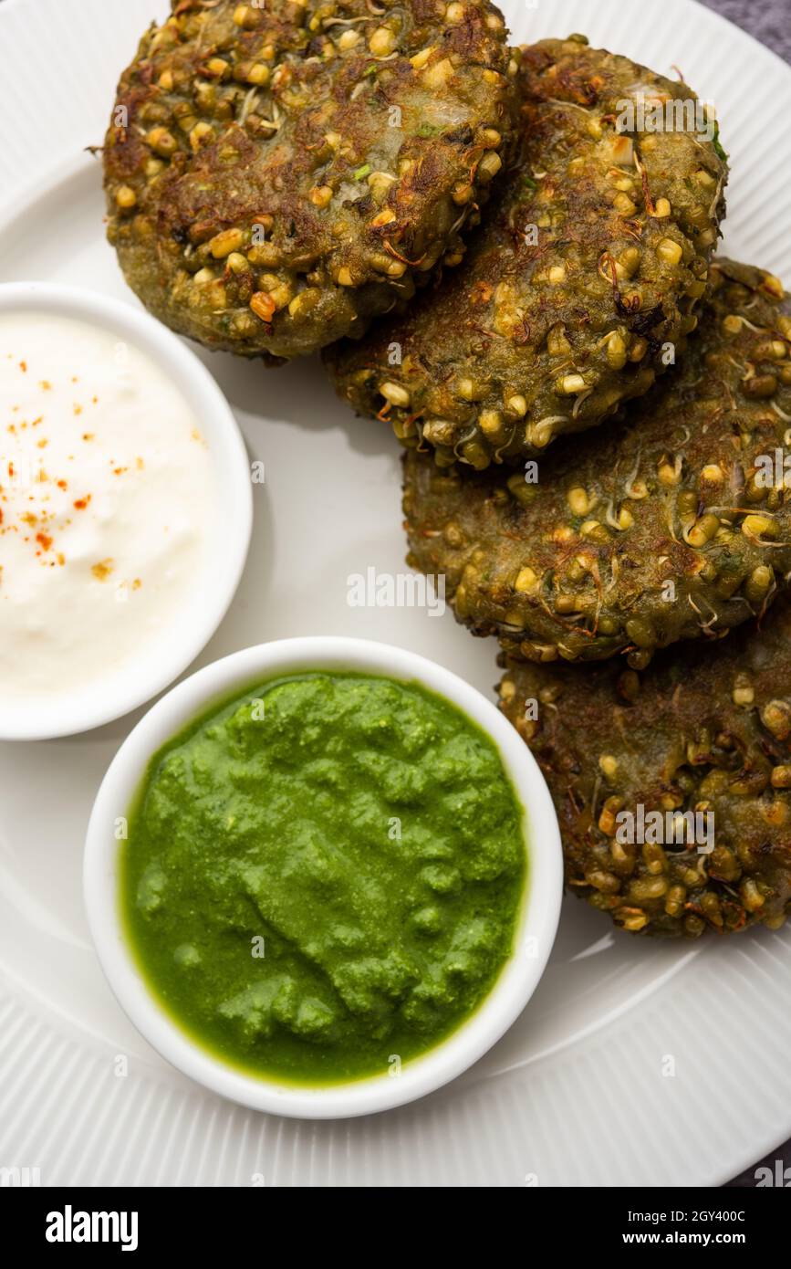 Sprouted moong dal tikki or patties is a healthy snack from India ...