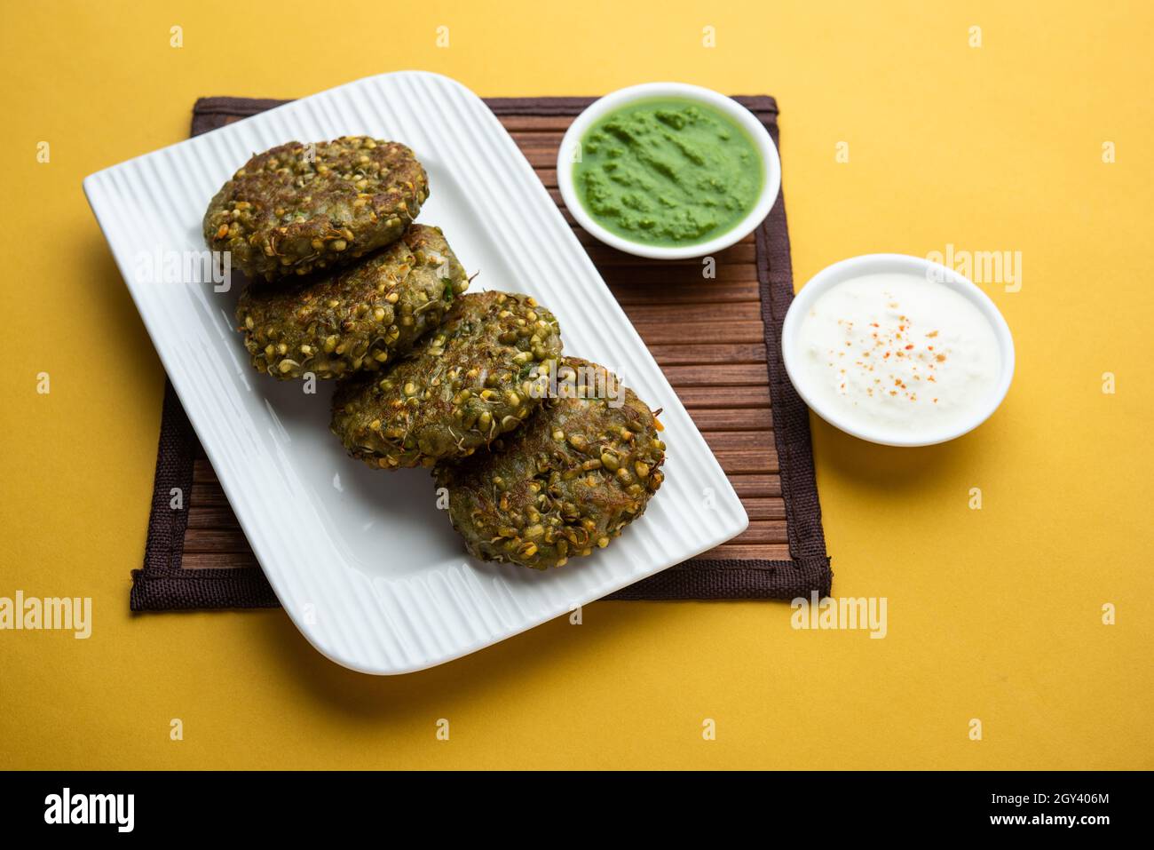 Sprouted moong dal tikki or patties is a healthy snack from India ...