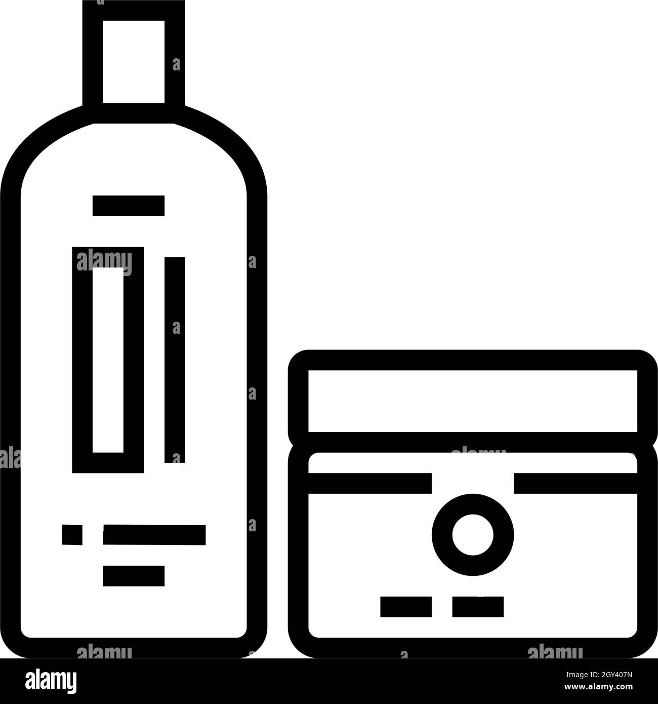 perm and hair straightener packages line icon vector illustration Stock ...