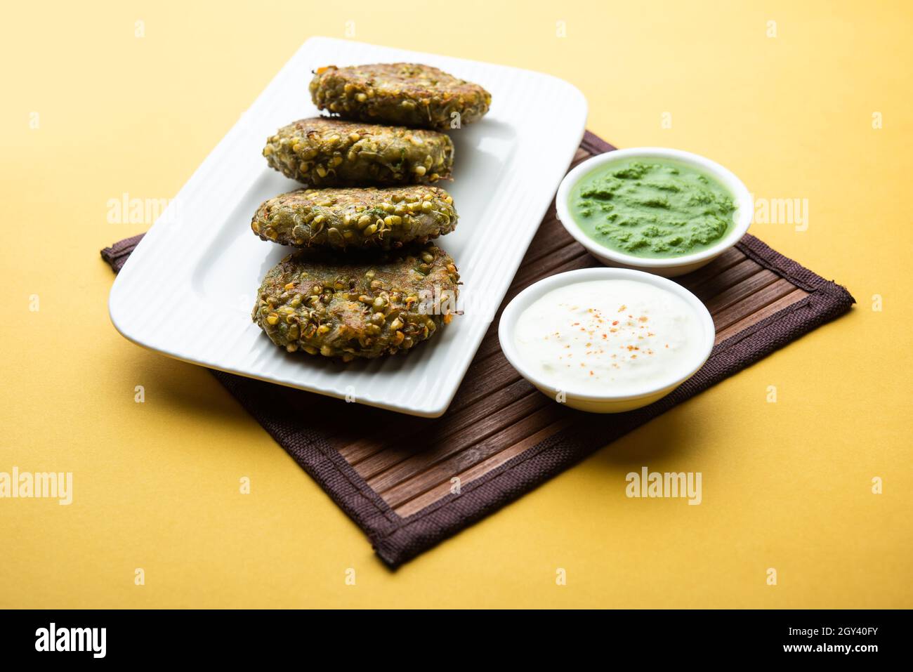 Sprouted moong dal tikki or patties is a healthy snack from India ...