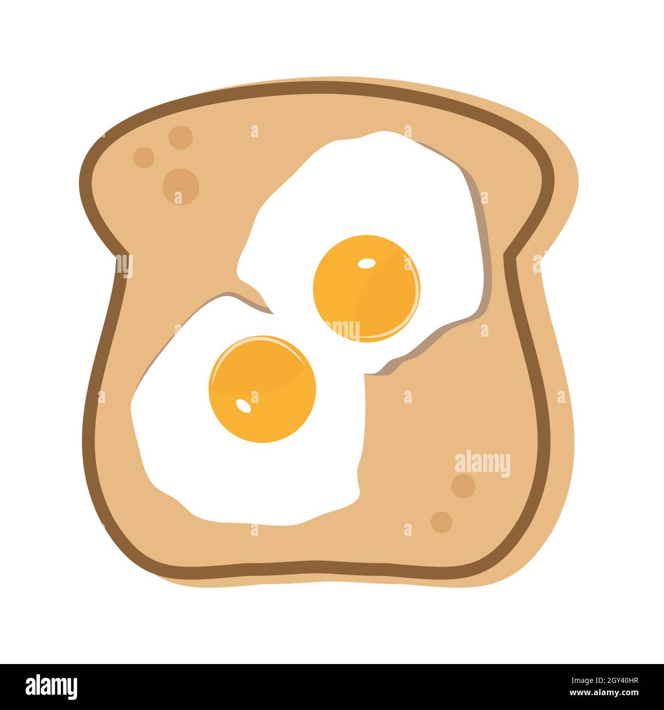 Egg on toast slice vector illustration on a white background Stock ...