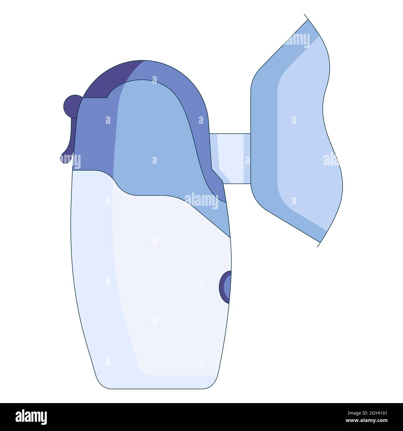 Medical icon of blue inhaler for asthmatic patient in a flat style ...