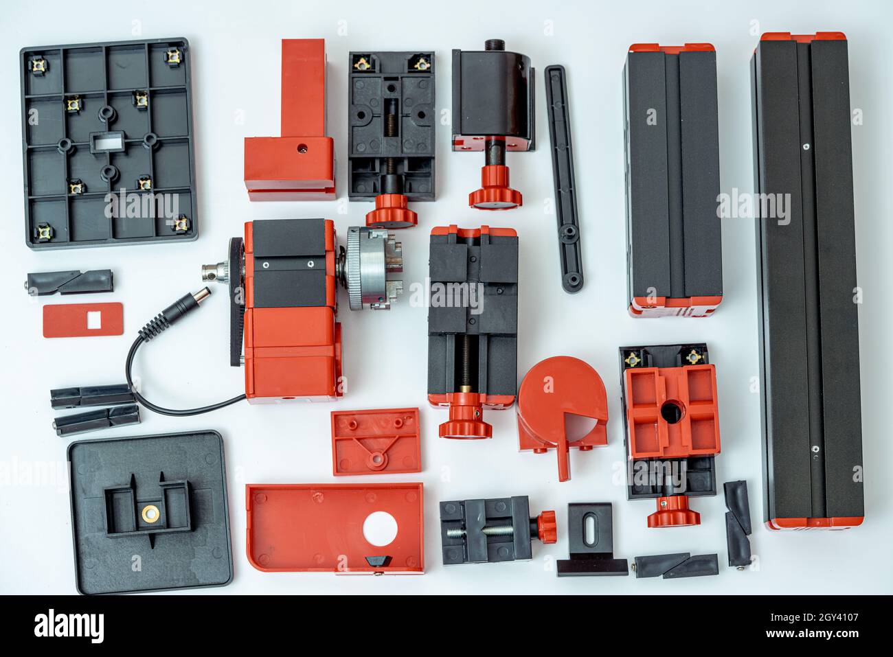 A set of parts for assembling a diy processing machine Stock Photo - Alamy
