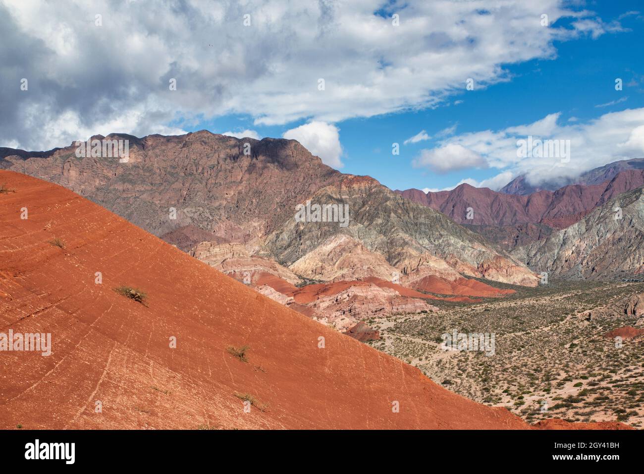 Cafayate, Salta, northern Argentina. Beautiful mountains of different ...