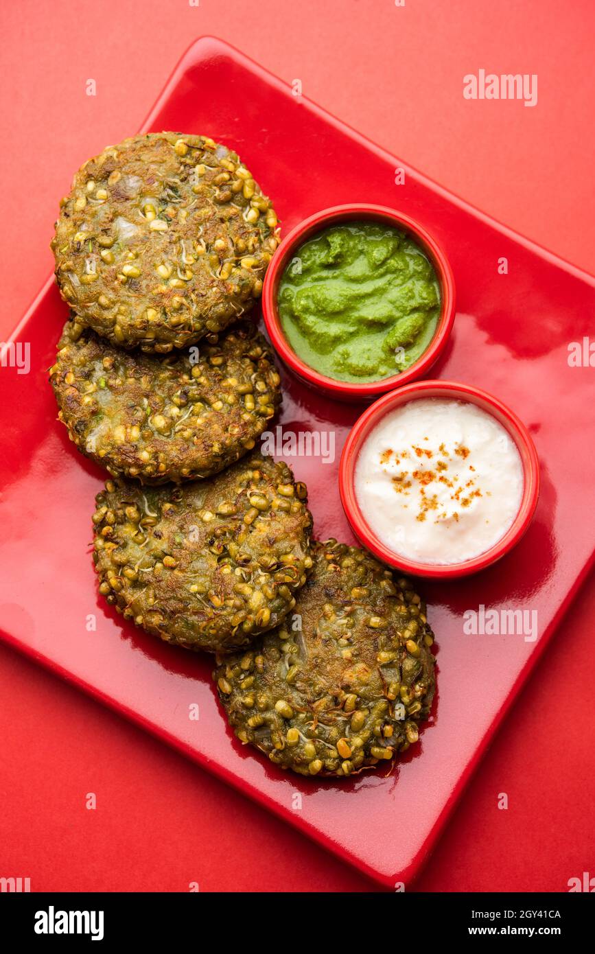 Sprouted moong dal tikki or patties is a healthy snack from India ...