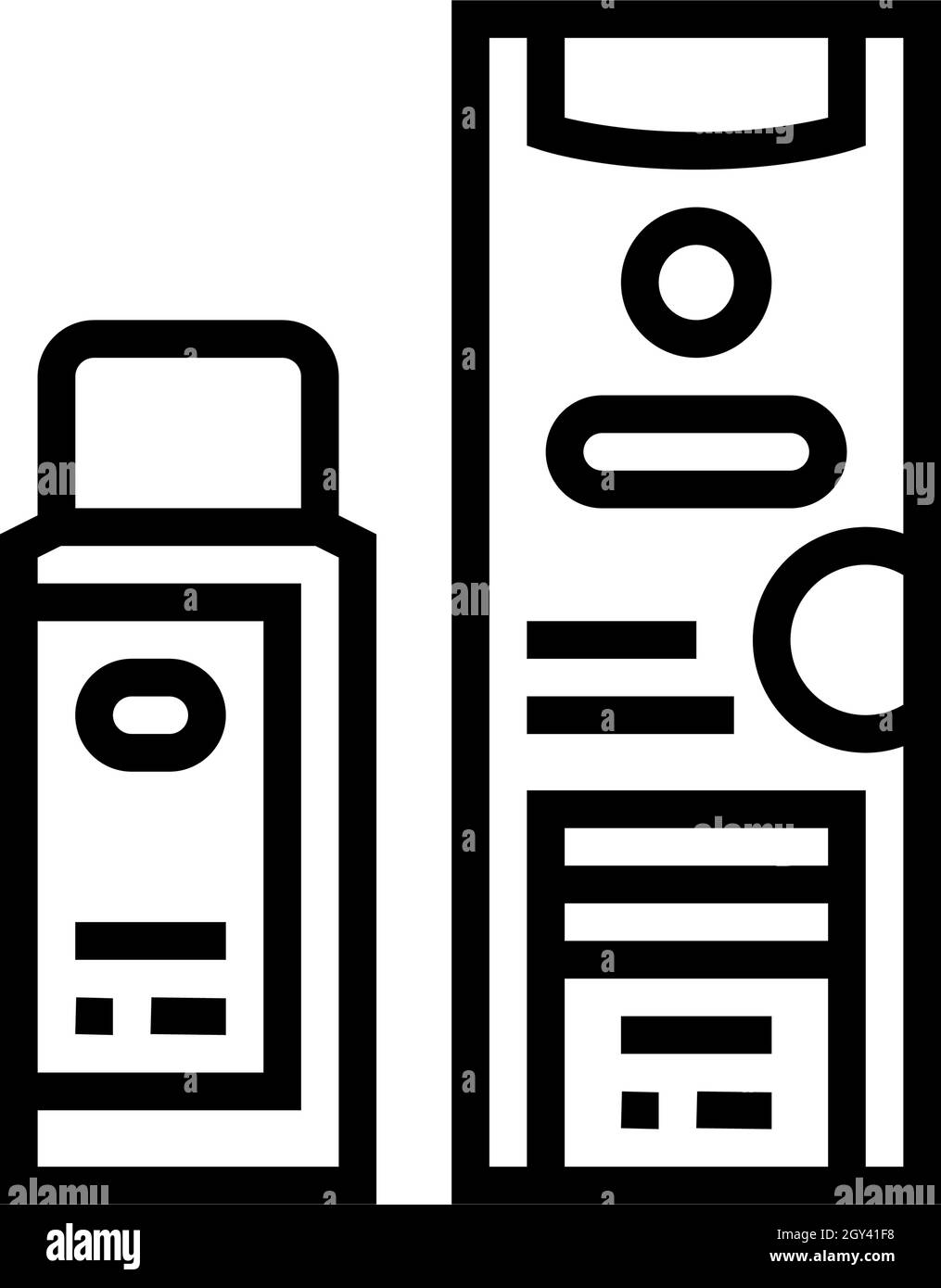clarifier and oxide packages for hair coloring line icon vector ...
