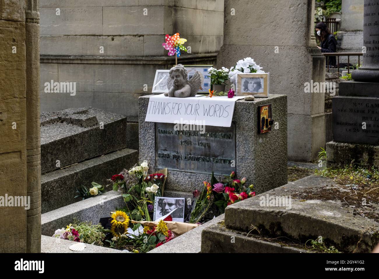 France. Paris (20th district) Pere Lachaise Cemetery. Tomb of Jim ...