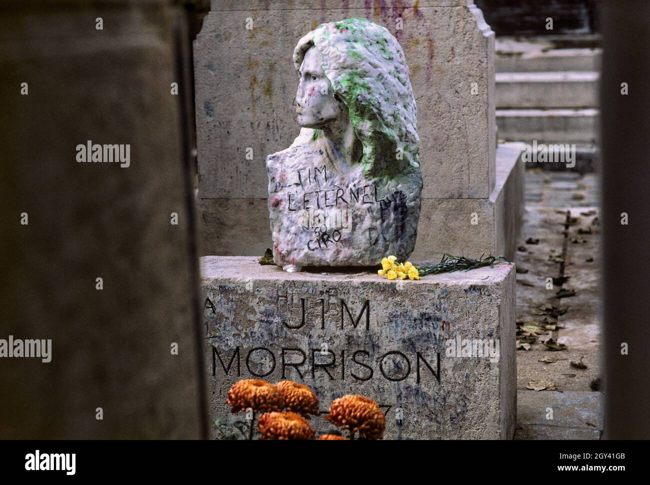 France. Paris (75) Cimetiere du Pere Lachaise in Paris. Tomb James ...