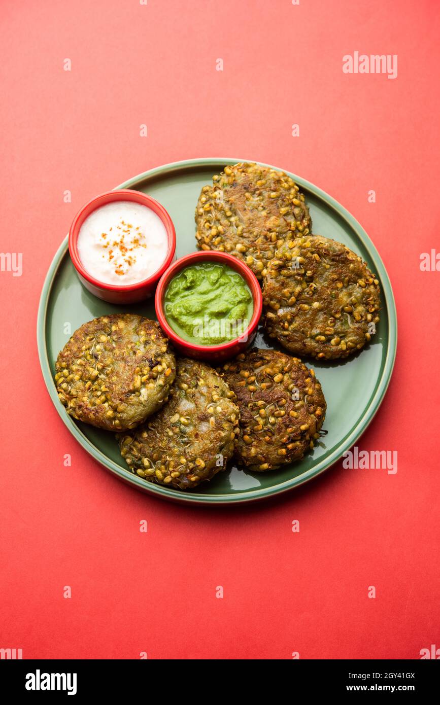 Sprouted moong dal tikki or patties is a healthy snack from India ...