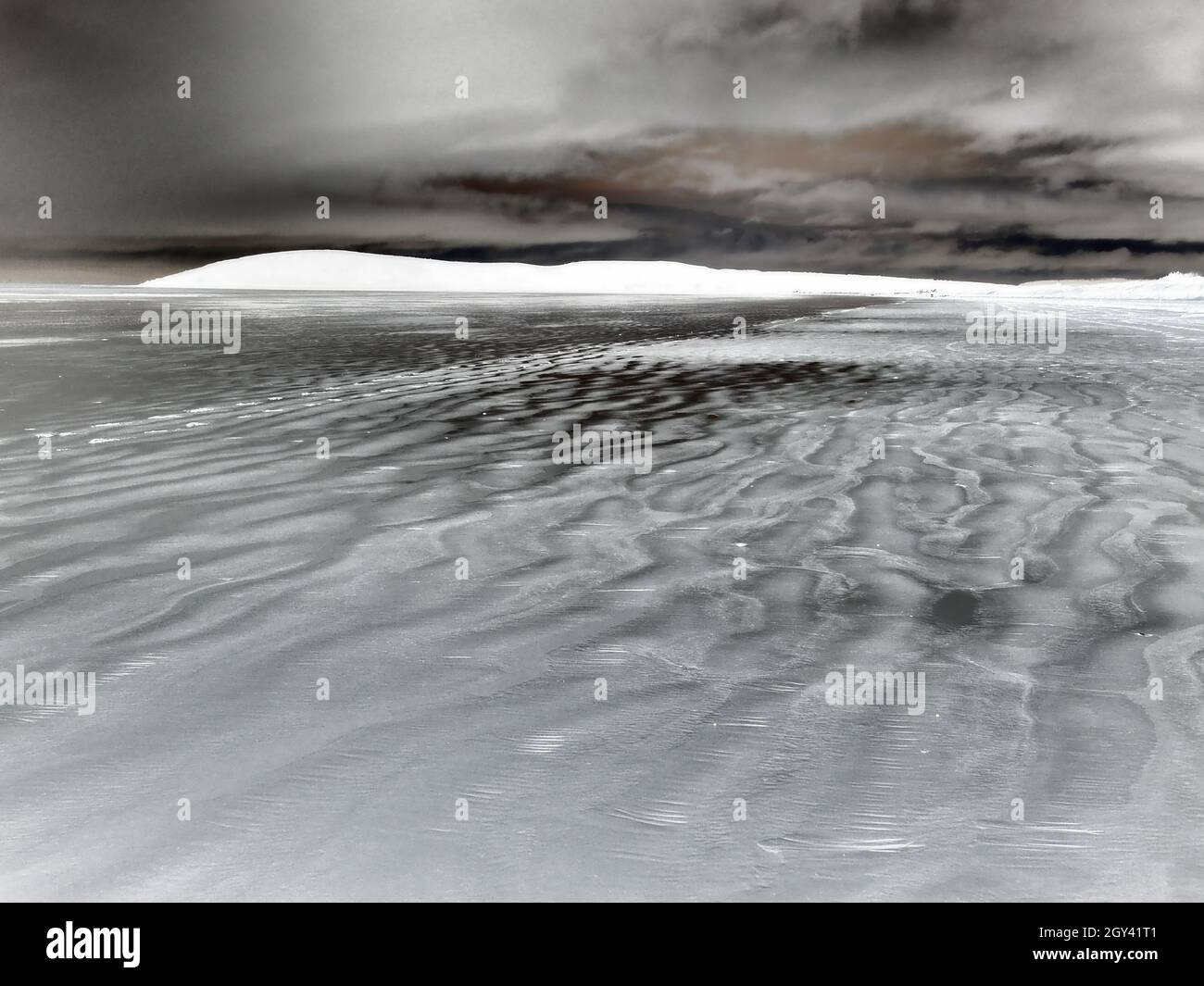 Inverse colour sandscape at Brean Down Stock Photo - Alamy