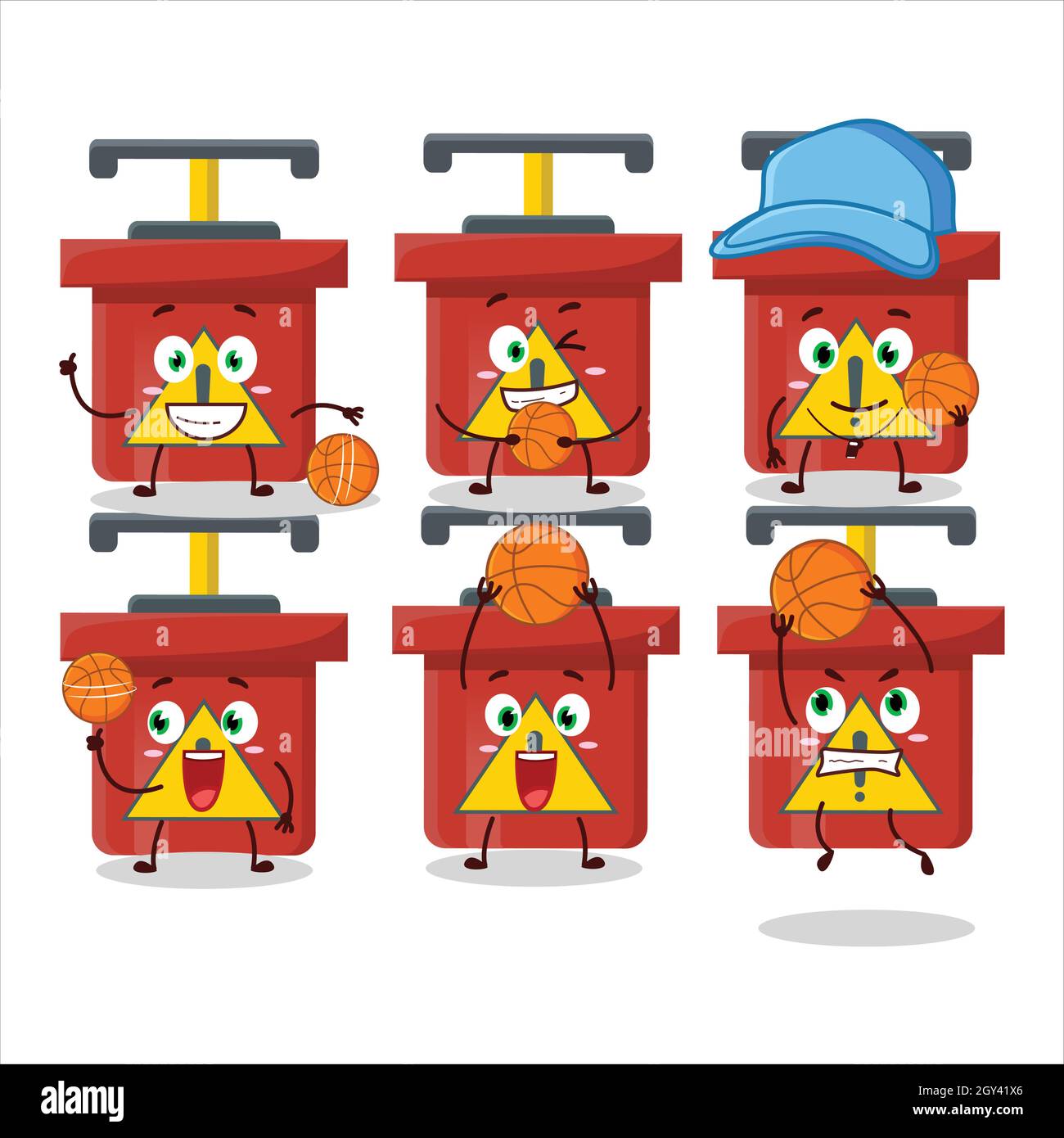 Talented dynamite blasting machine cartoon character as a basketball ...