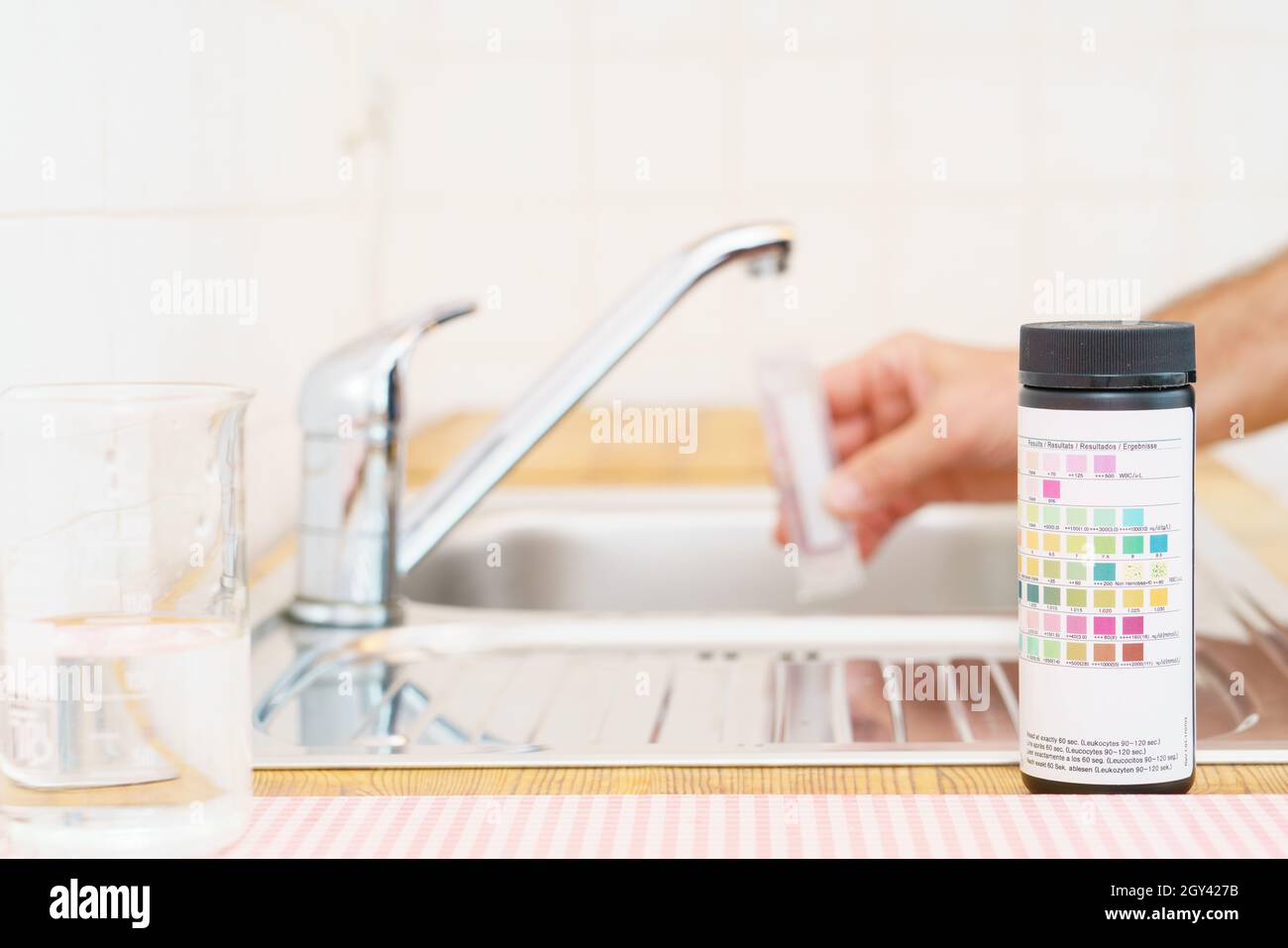 Checking the quality of tap water with a water test kit Stock Photo - Alamy