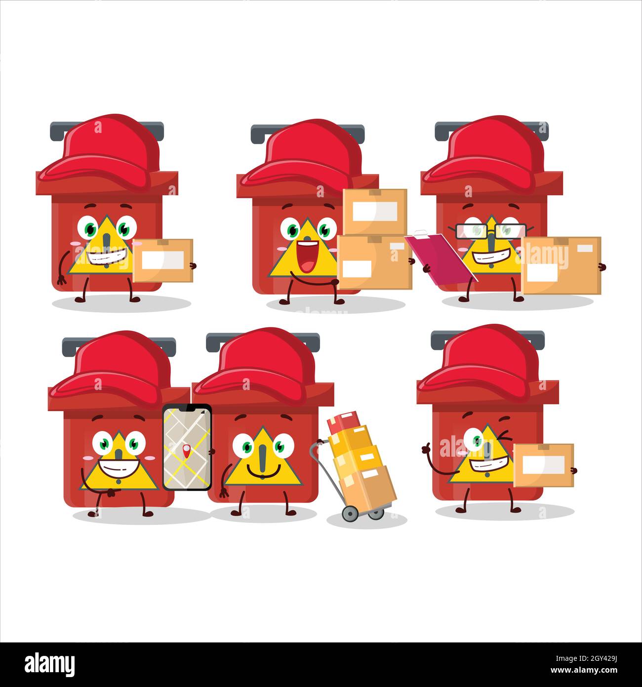 Cartoon character design of dynamite blasting machine working as a ...