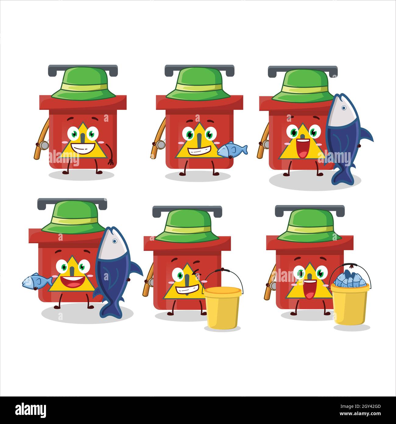 A fisherman dynamite blasting machine cartoon picture catch a big fish ...