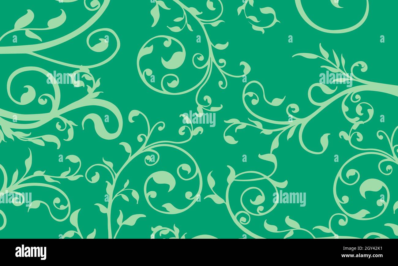 Modern simple geometric seamless pattern with green colour Floral shape ...