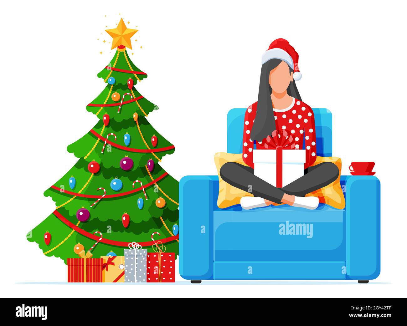 Sitting cross legged woman Stock Vector Images - Alamy