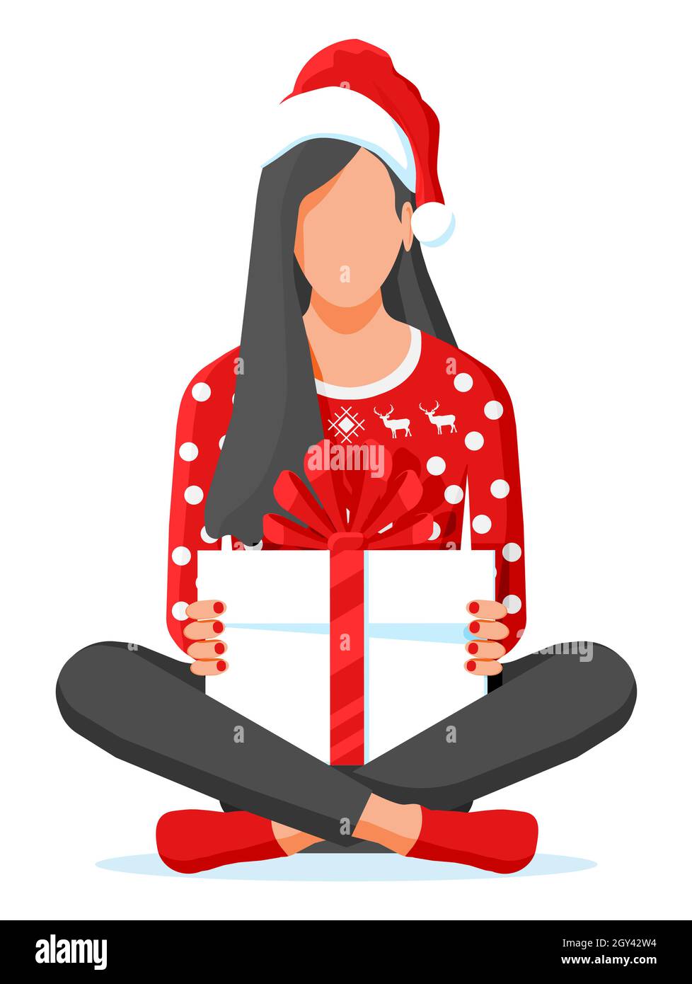 Sitting cross legged woman Stock Vector Images - Alamy