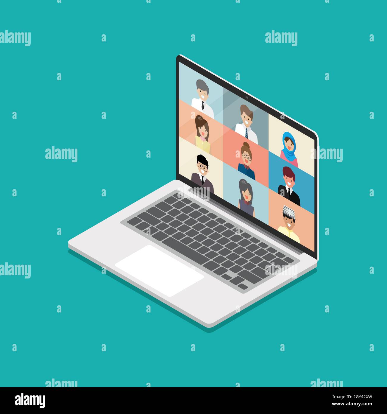Laptop device isometric 3d Stock Vector Images - Alamy