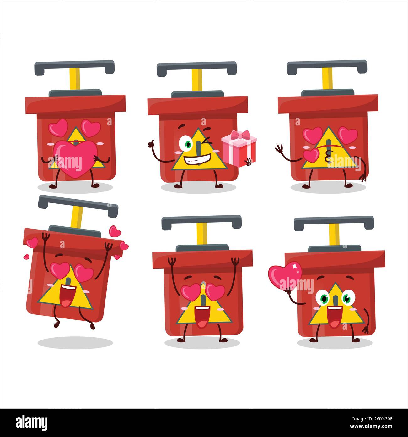 Dynamite Blasting Machine cartoon character with love cute emoticon ...