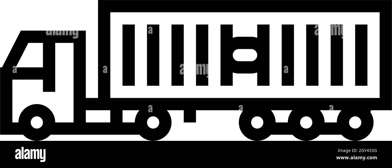 ground freight truck delivery service line icon vector illustration ...