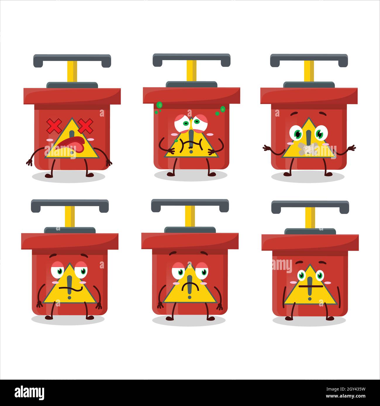 Dynamite Blasting Machine cartoon character with nope expression ...