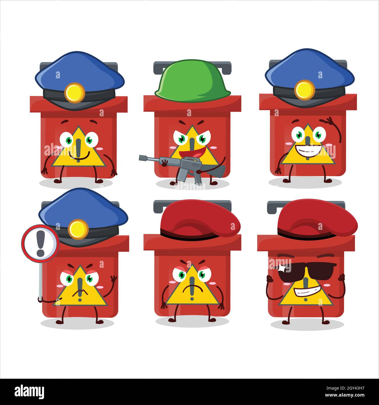A dedicated Police officer of dynamite blasting machine mascot design ...