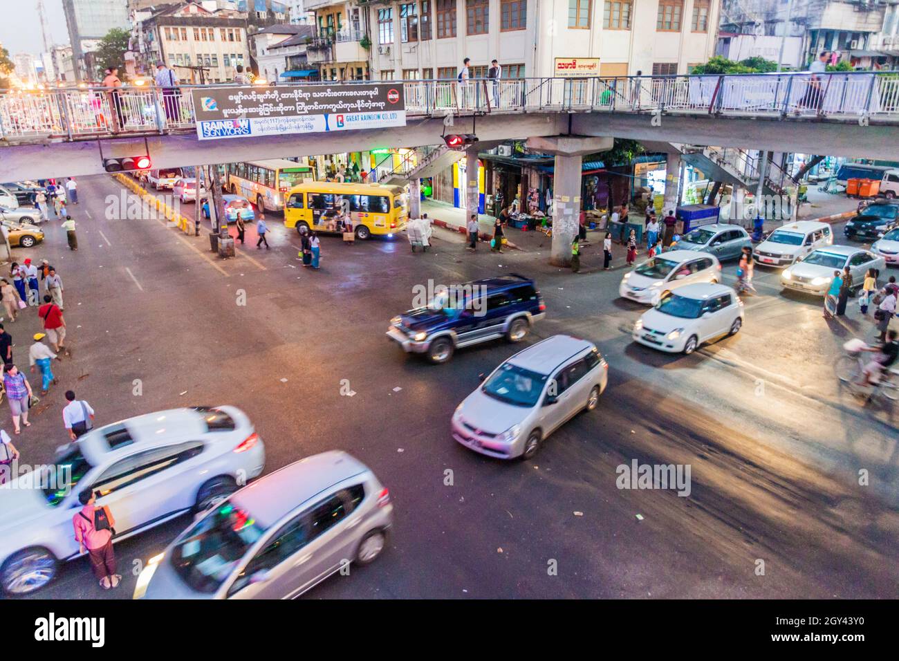 Busy road in yangon hi-res stock photography and images - Alamy