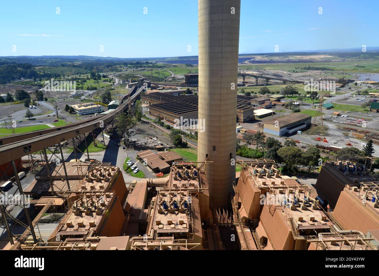 Yallourn power station in the Latrobe Valley Gippsland Victoria-road in ...