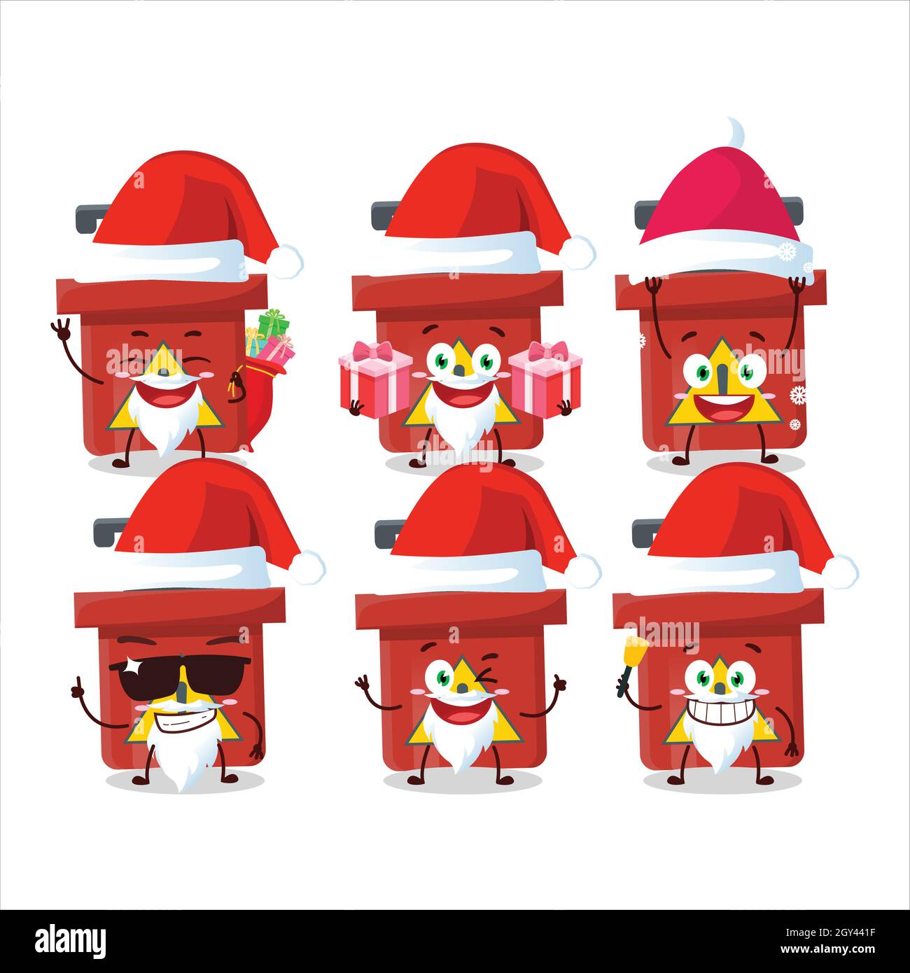Santa Claus emoticons with dynamite blasting machine cartoon character ...