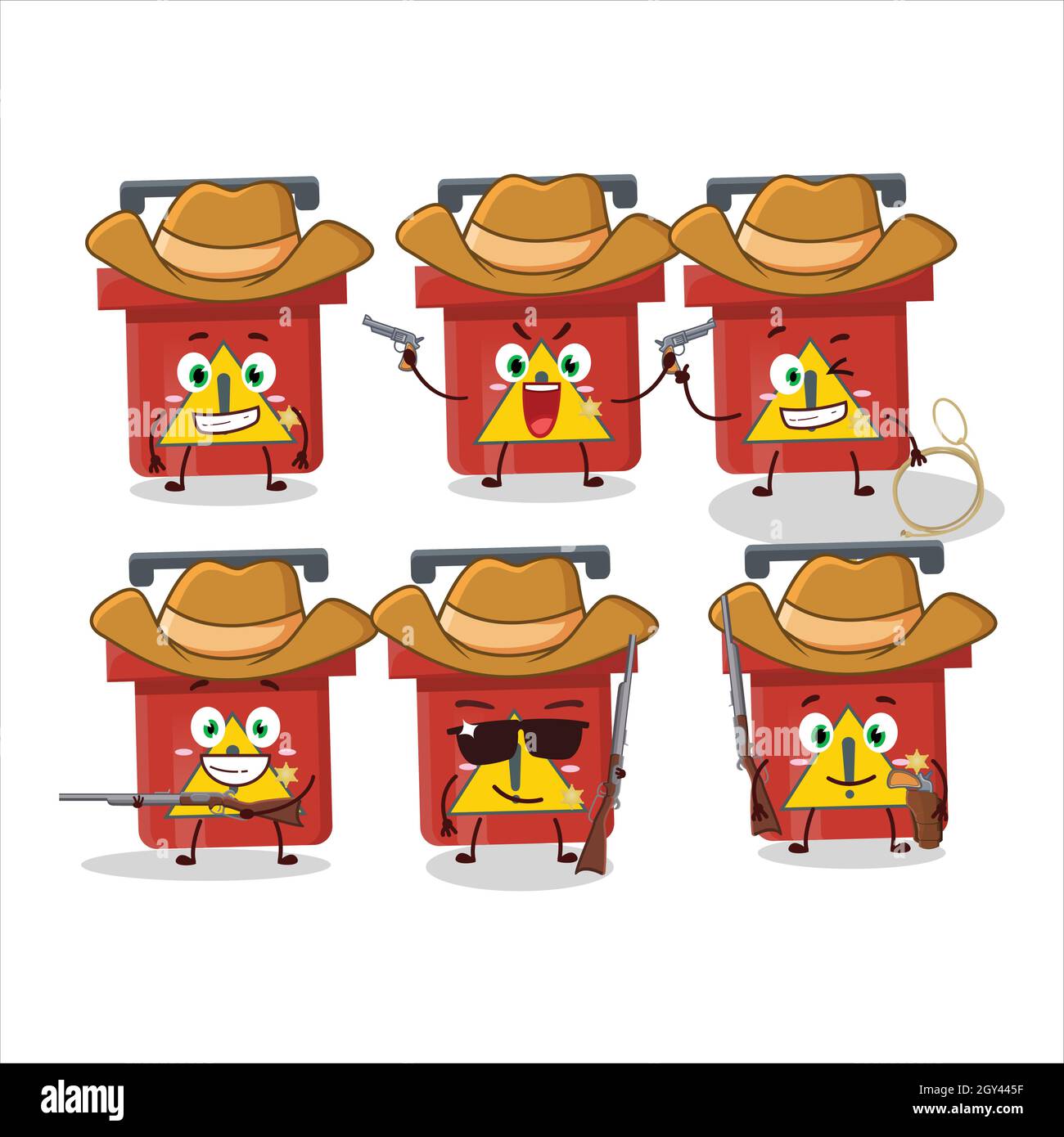 Cool cowboy dynamite blasting machine cartoon character with a cute hat ...