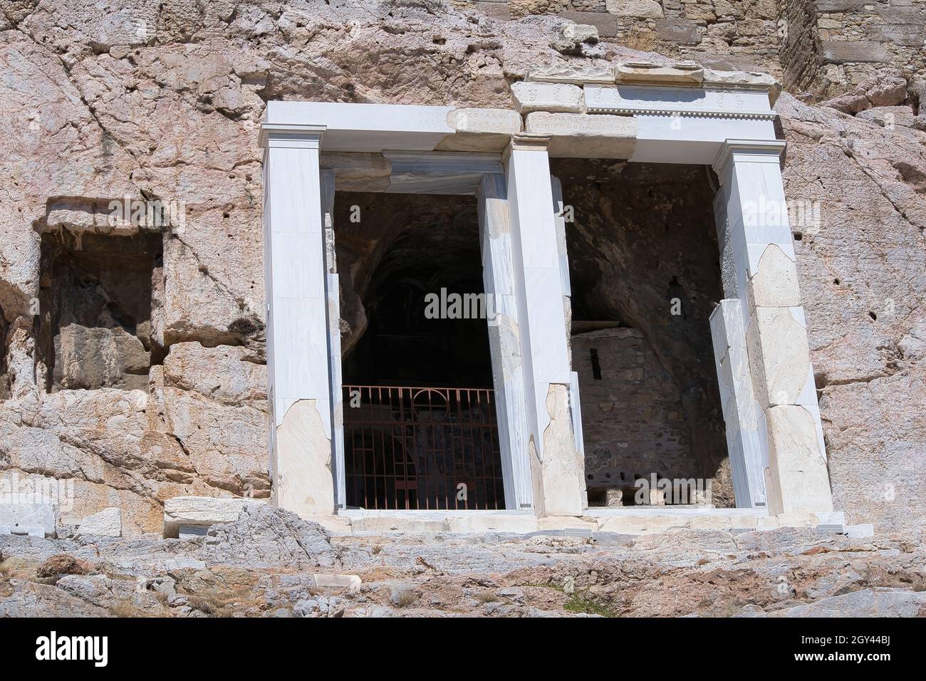 Acropolis, Parthenon, ancient marble ruins at the foot of the Acropolis ...
